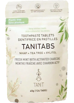 Buy Tanit Tanitabs Toothpaste Tablets (Fresh Mint With Charcoal, Pouch ...